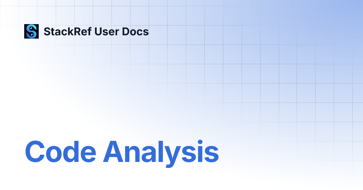 Code Analysis Stackref User Docs 4942